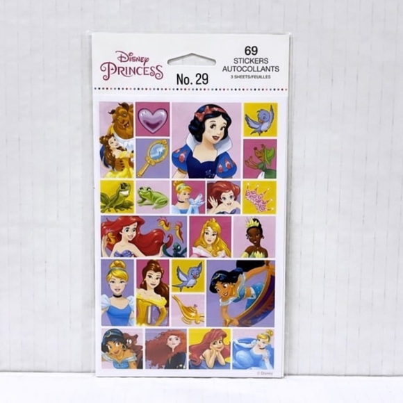 Disney | Toys | Disney Princess 69 Stickers 3 Sheets Pack | Poshmark